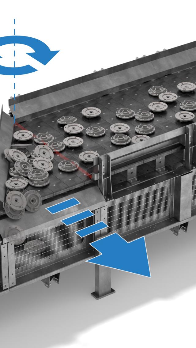 Steel belt conveyor for automatic casting sorting | Magaldi